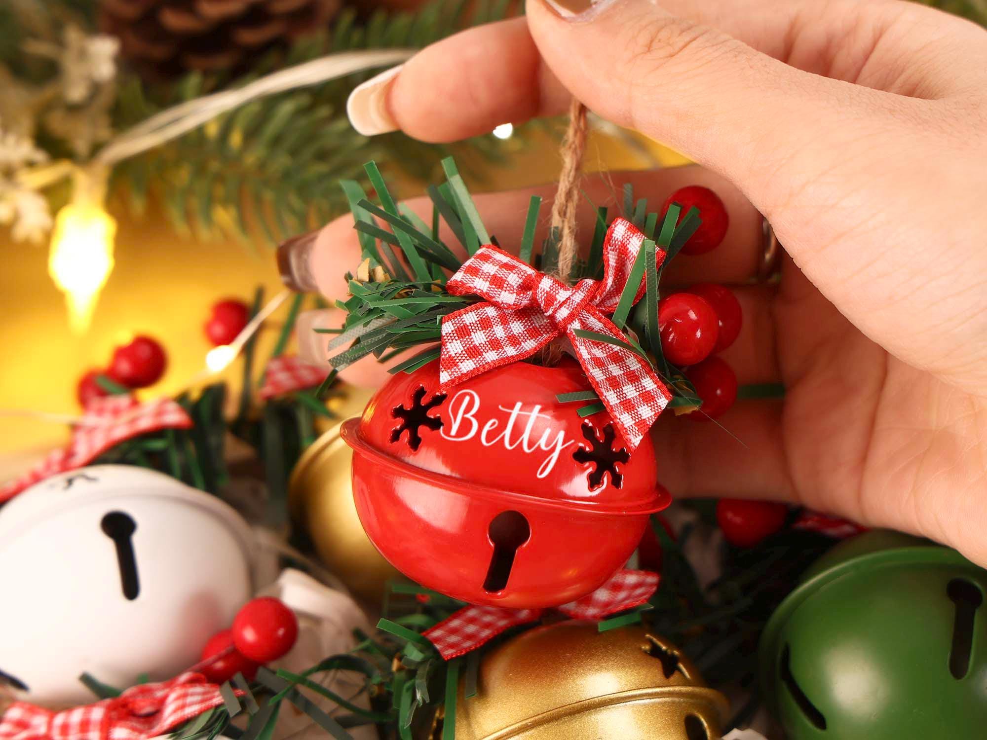 Custom Red Jingle Bell Ball,personalized Christmas Tree Ornament ...