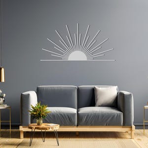 Sunshine Metal Wall Art, Sunrise Landscape, Minimal Room Decor, Sun ...