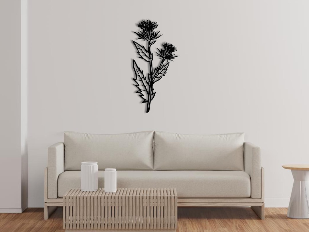 Vintage Thistle Wall Decor, Metal Wall Art, Flower of Scotland, Nature ...