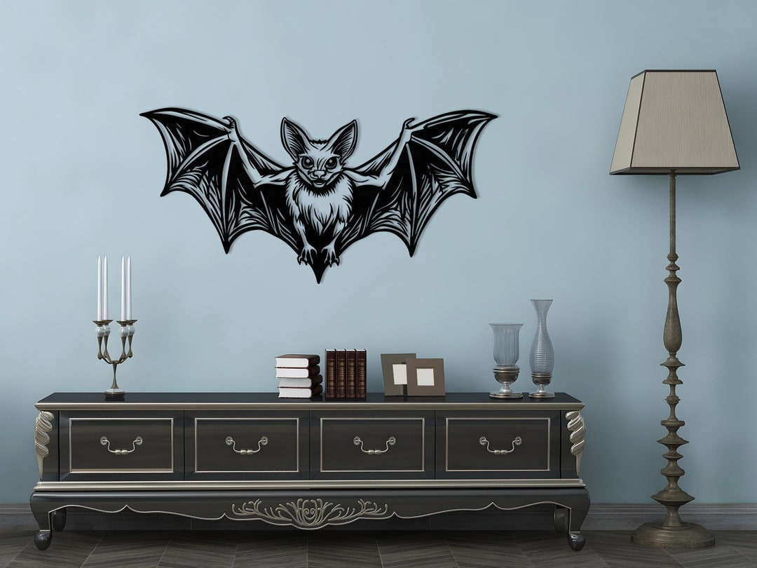 Flying Bat Wall Decor, Hallowen Bat, Metal Wall Art, Gothic Decor, Wild ...