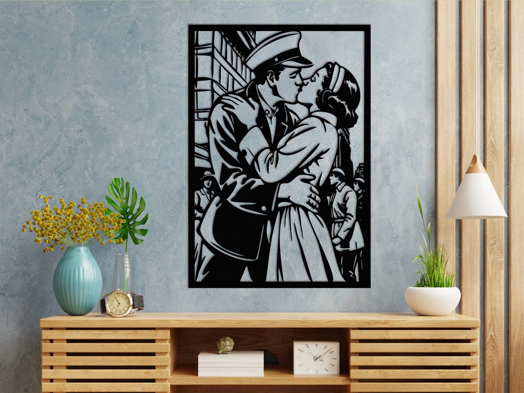 Couple Kisses, Metal Wall Art, Romantic Wall Decor, the Kiss, Times ...