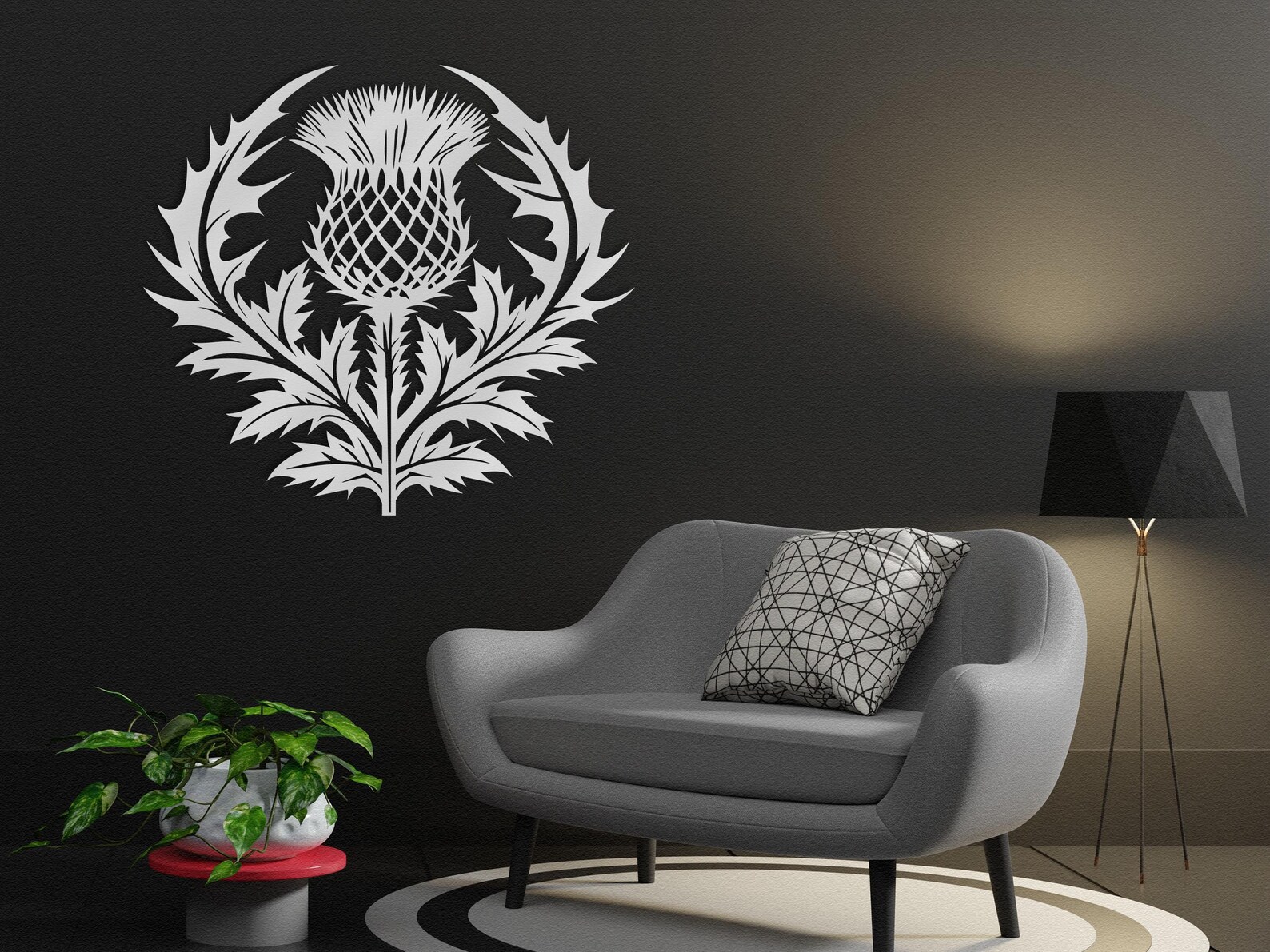Special Thistle Wall Decor, Metal Wall Decor, Flower of Scotland, Lux ...