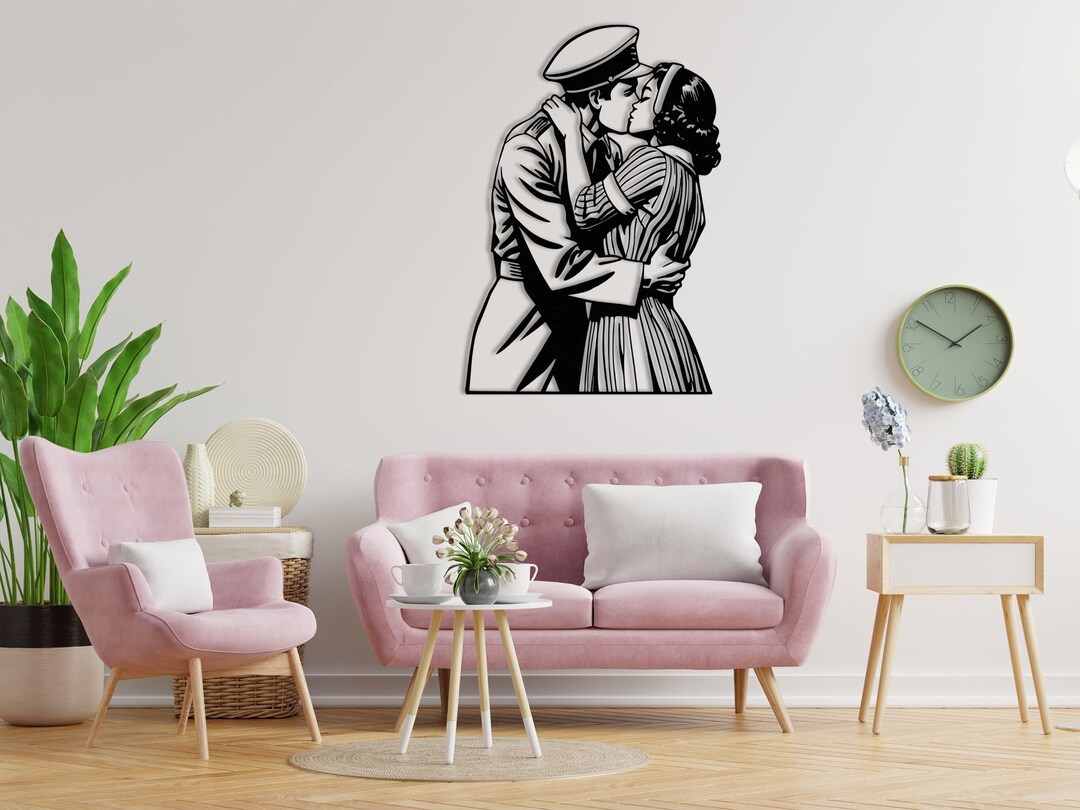 Couple Kisses, Metal Wall Art, Romantic Wall Decor, the Kiss, Times ...