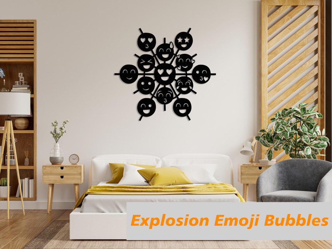 Emojis Happy Feeling Wall Decor, Metal Wall Art, Energy Booster Emoji ...