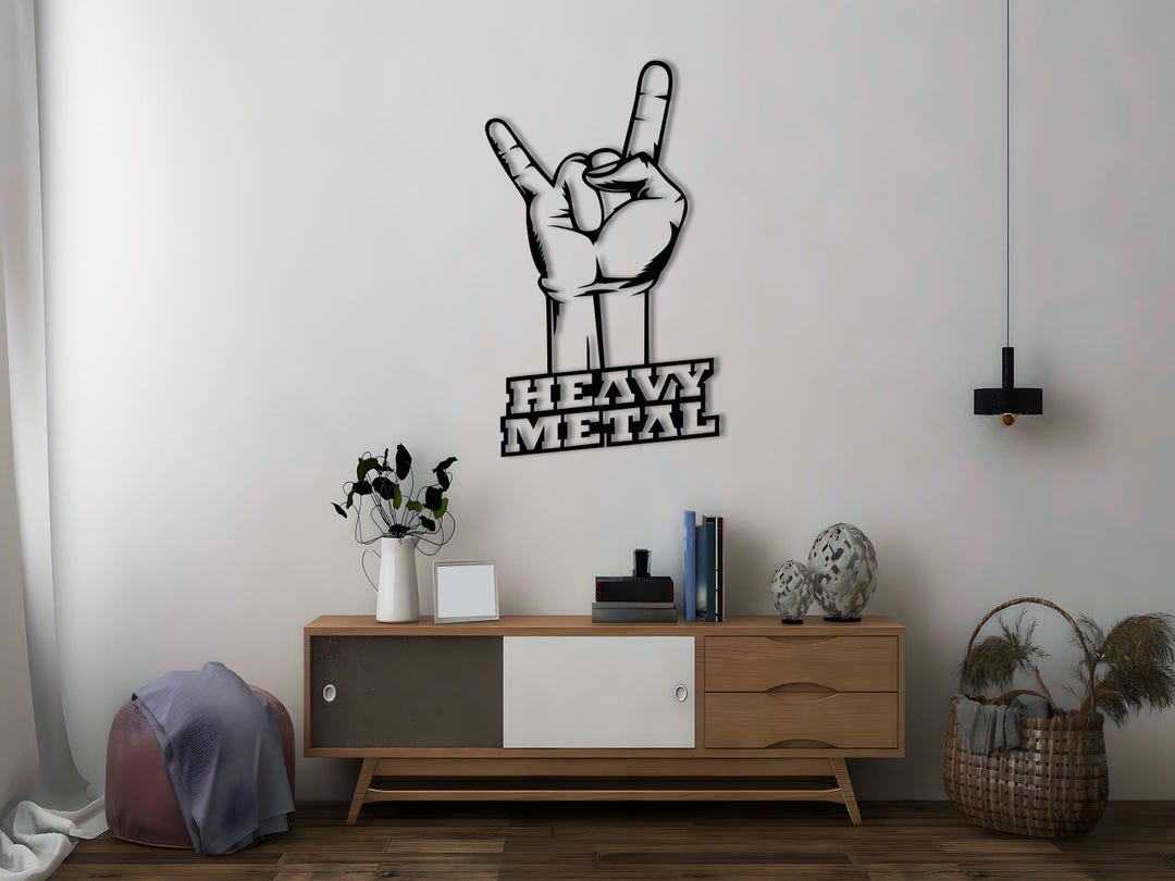 Heavy Metal Wall Sign, Rock & Roll Art, Music Decor, Music Lover Gift ...