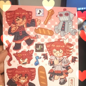 Teto Kasane Glitter Sticker Sheet - Etsy
