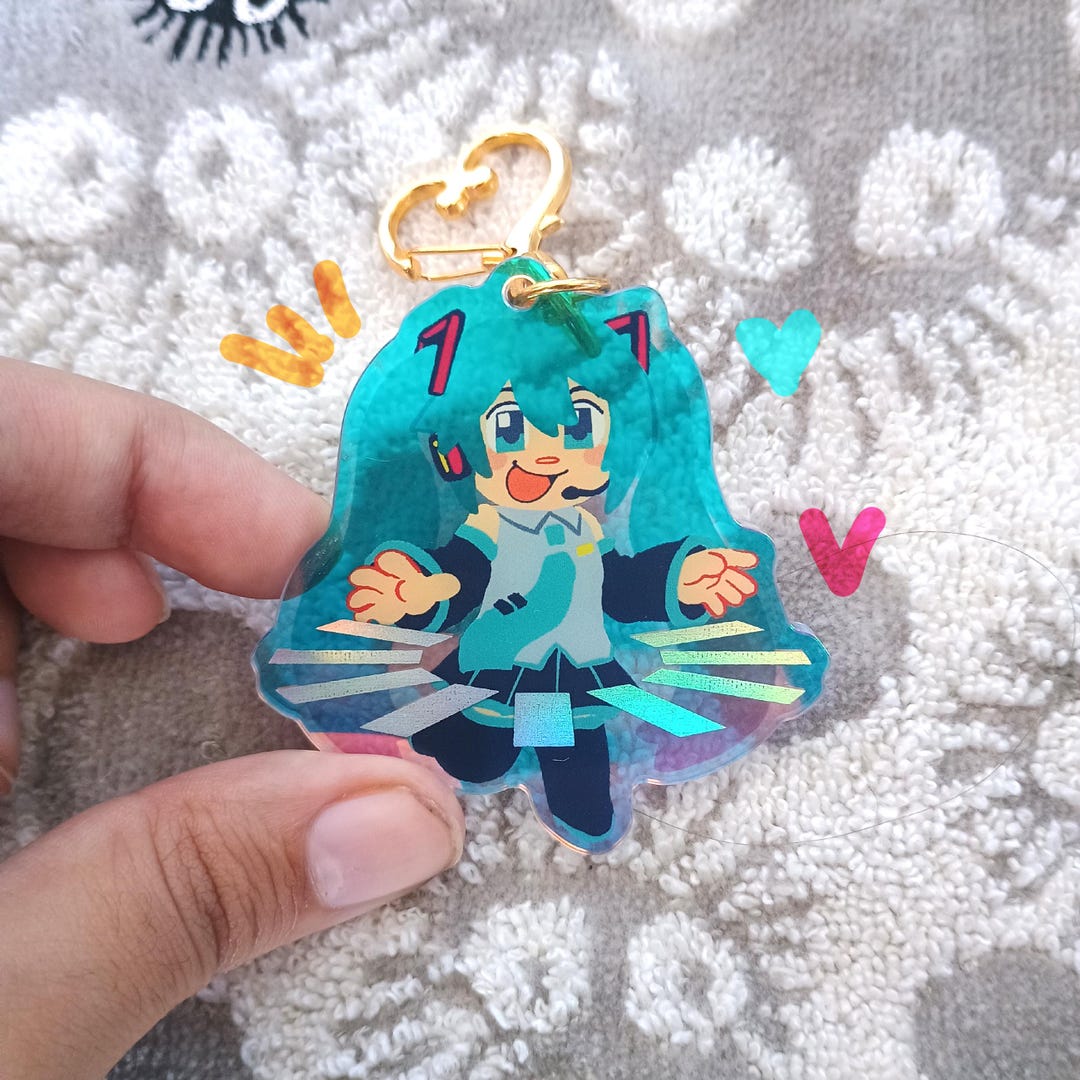Vocal Synth Miku Rainbow Acrylic Keychain - Etsy