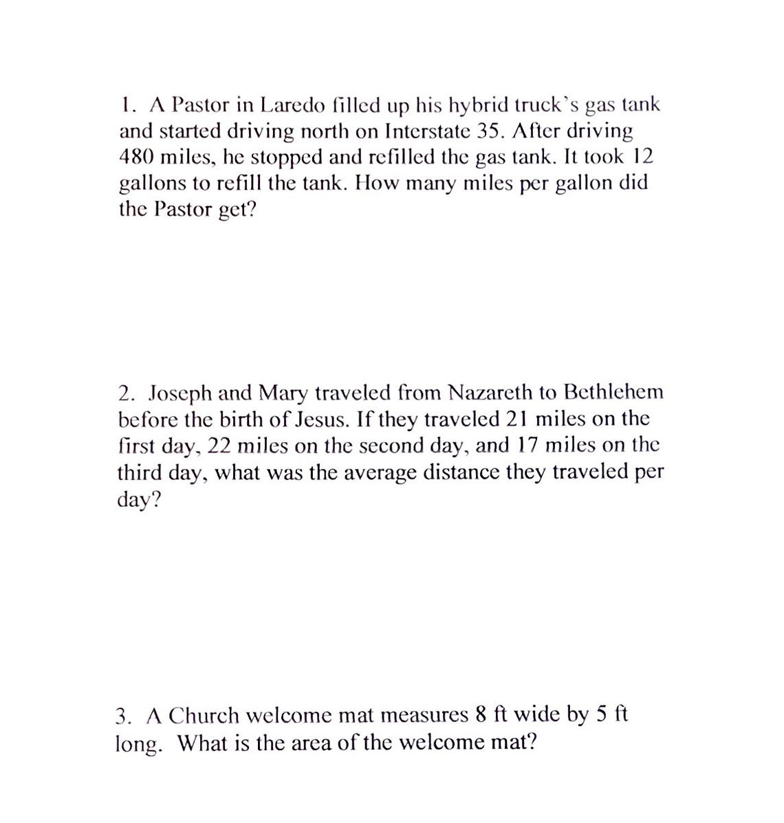Christian Themed Math Word Problems - Etsy