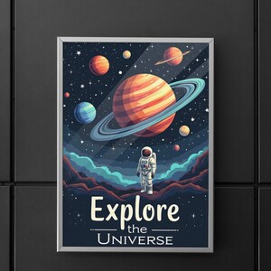 Astronaut Space Adventure Print - 'explore the Universe' | Wall Art ...