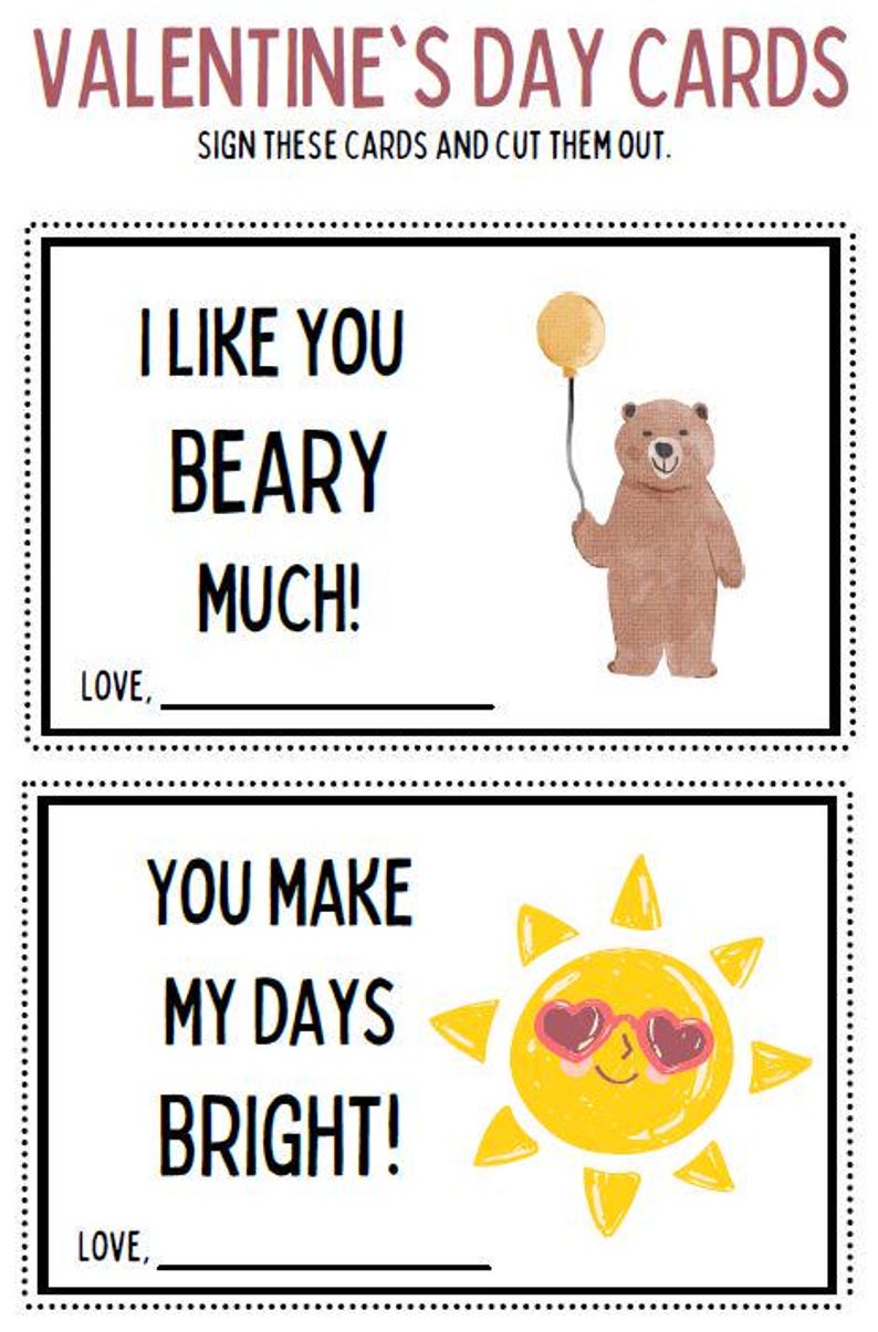 Printable Valentines Day Cards - Etsy
