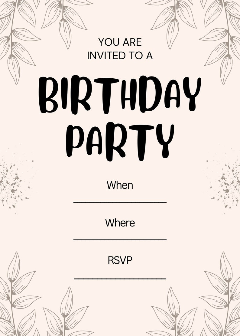 Fill in the Blank Birthday Party Invitation - Etsy