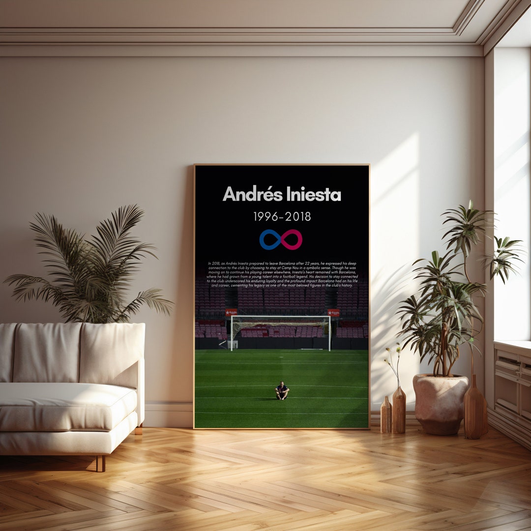 Iniesta Poster, Barcelona Poster, Soccer Gifts, Sports Poster, Football ...