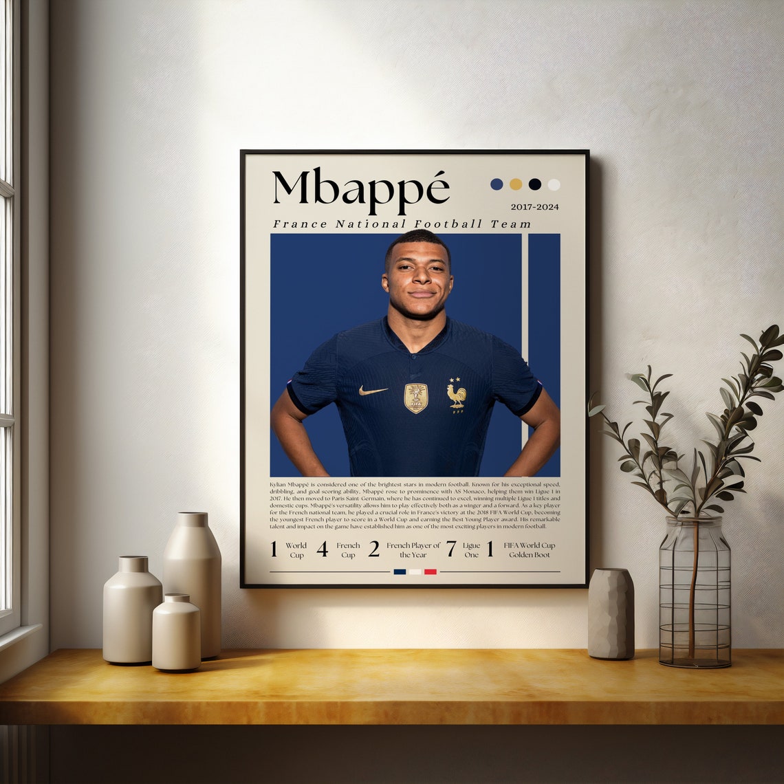 Kylian Mbappe Poster, Mbappe Poster, Soccer Gifts, Sports Poster ...