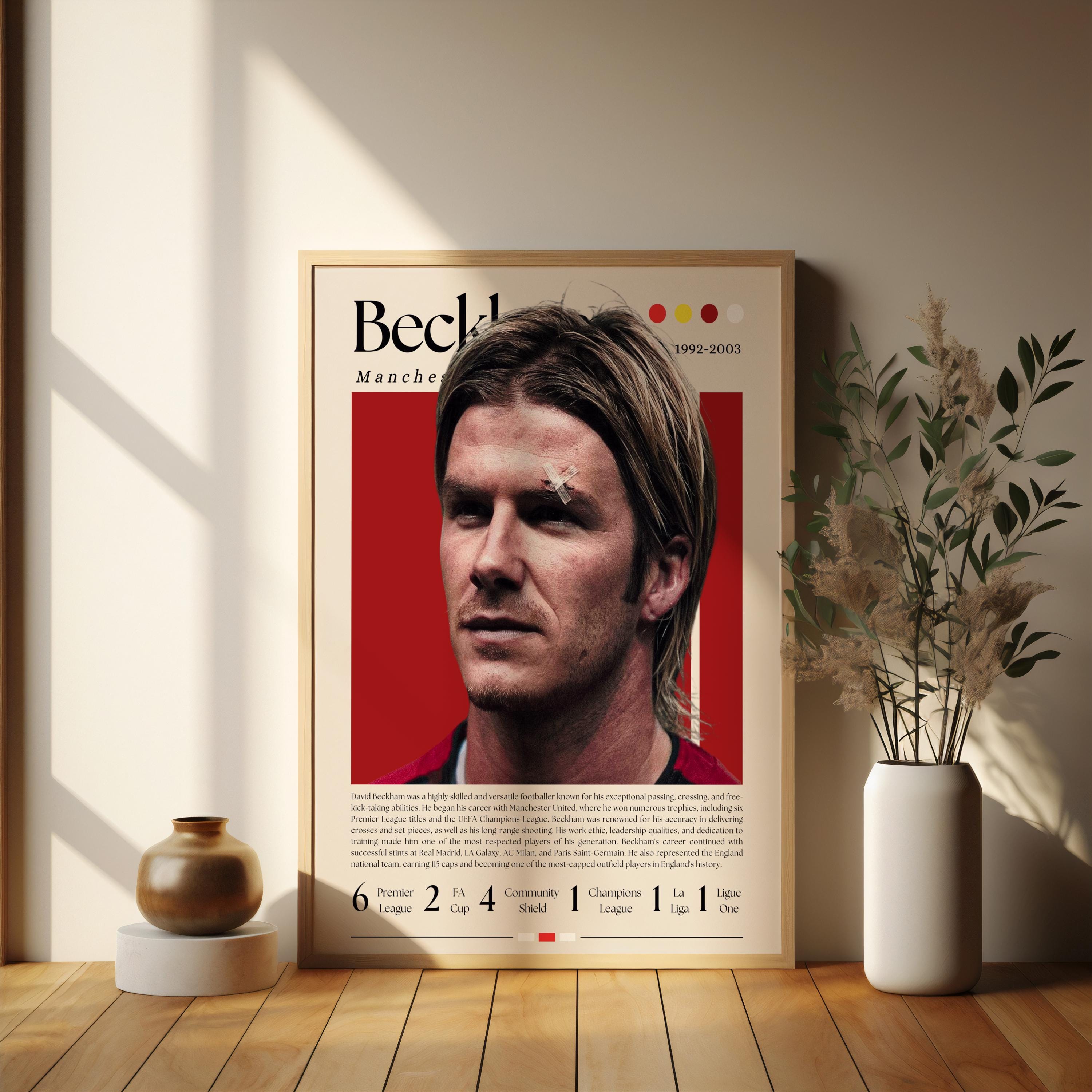David Beckham Poster, Manchester United Poster, Soccer Gifts, Sports ...