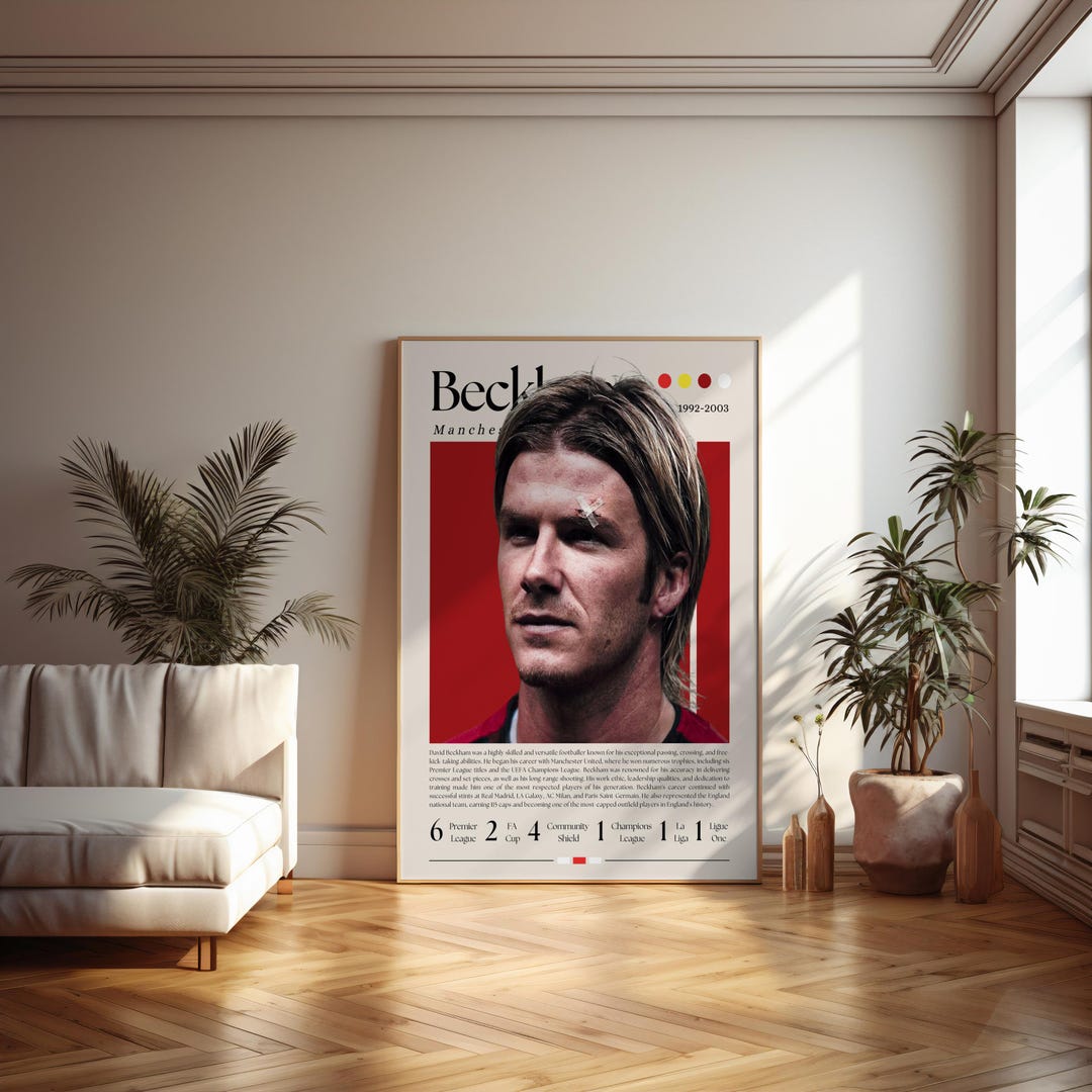 David Beckham Poster, Manchester United Poster, Soccer Gifts, Sports ...
