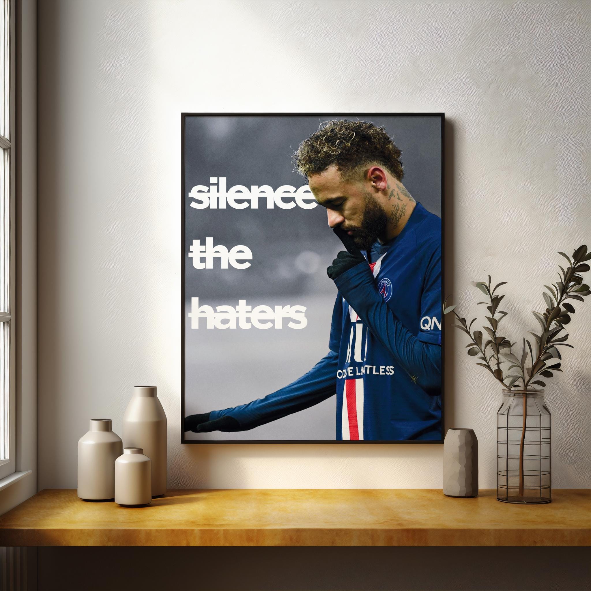 Neymar Jr Poster, PSG Poster, Soccer Gifts, Sports Poster, Football ...