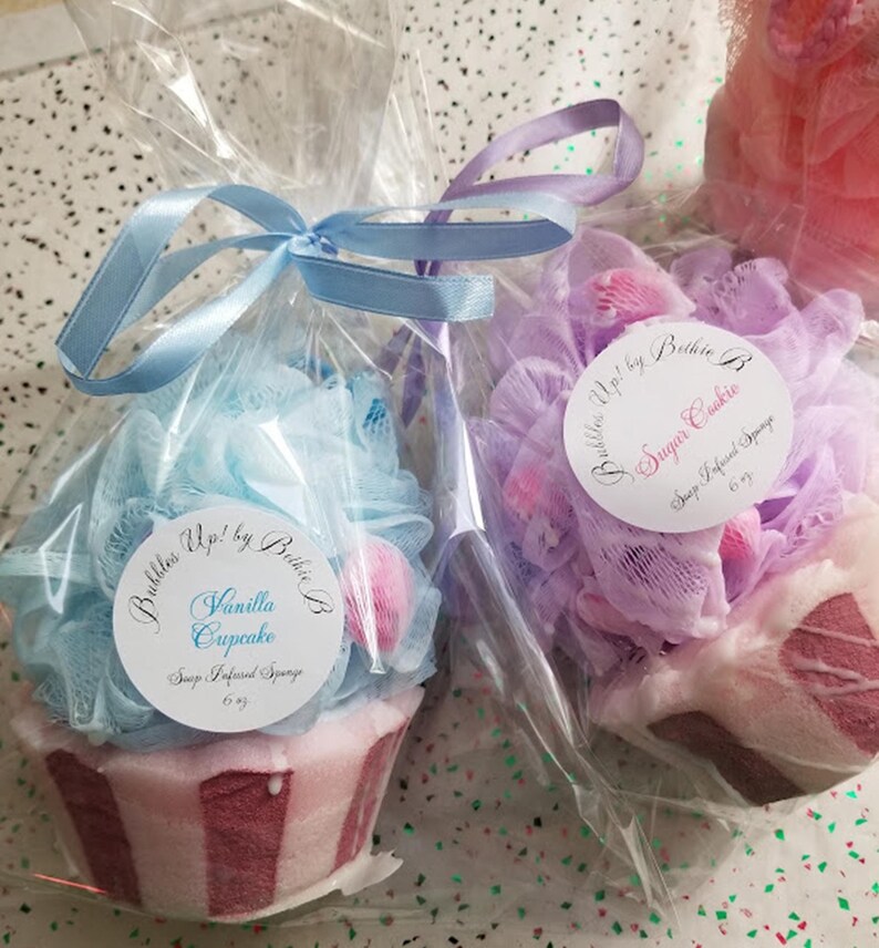 Sensory Soap Infused Sponge, Loofah & Foam Texture, Colorful Cupcake ...