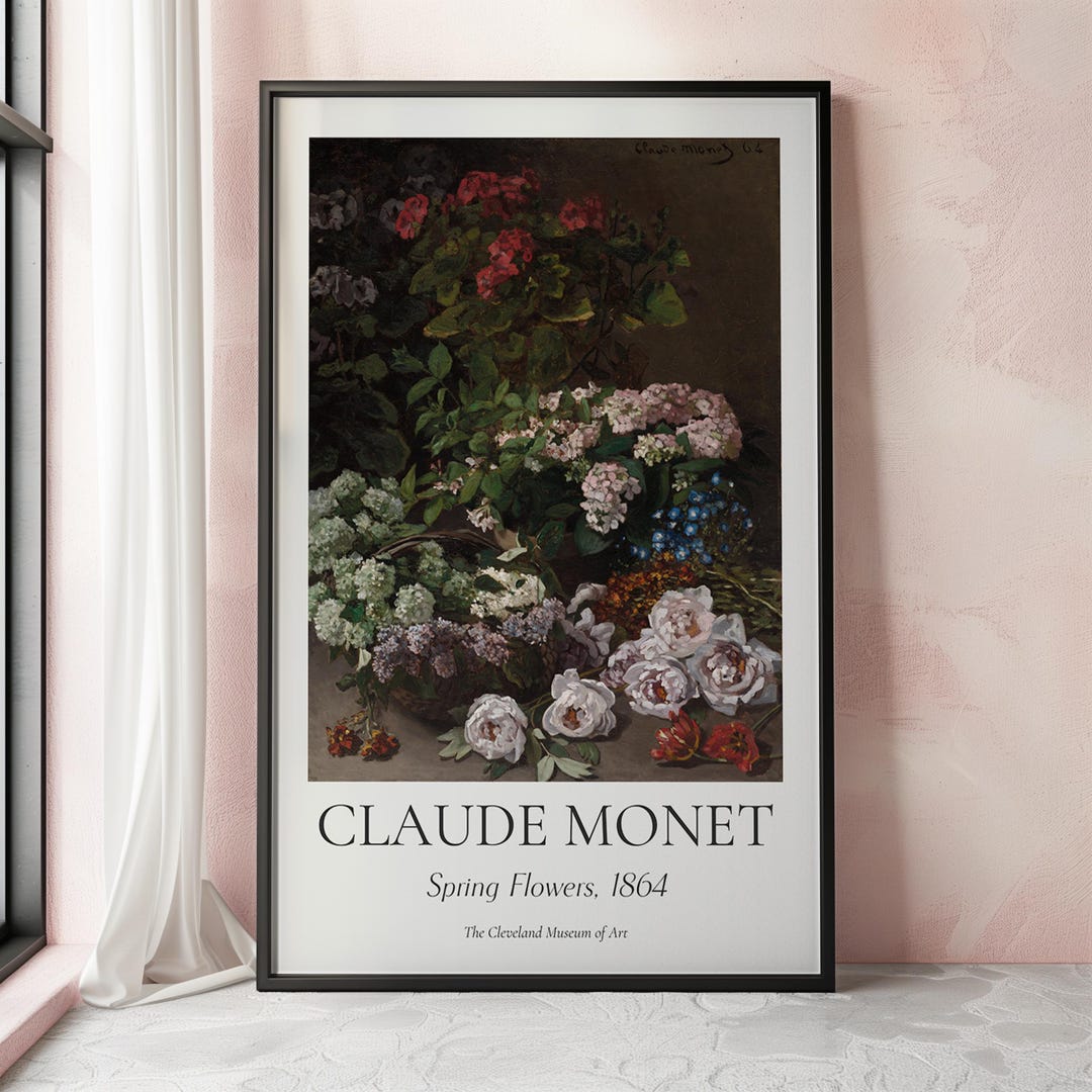 Claude Monet Art Print, Spring Flowers, Monet Exhibition Poster, Monet ...