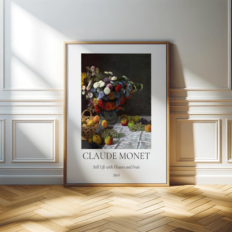 Claude Monet Art Print, Still Life With Flowers and Fruit, Monet ...