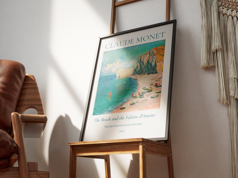 Claude Monet Art Print, the Beach and the Falaise D'amont, Monet ...