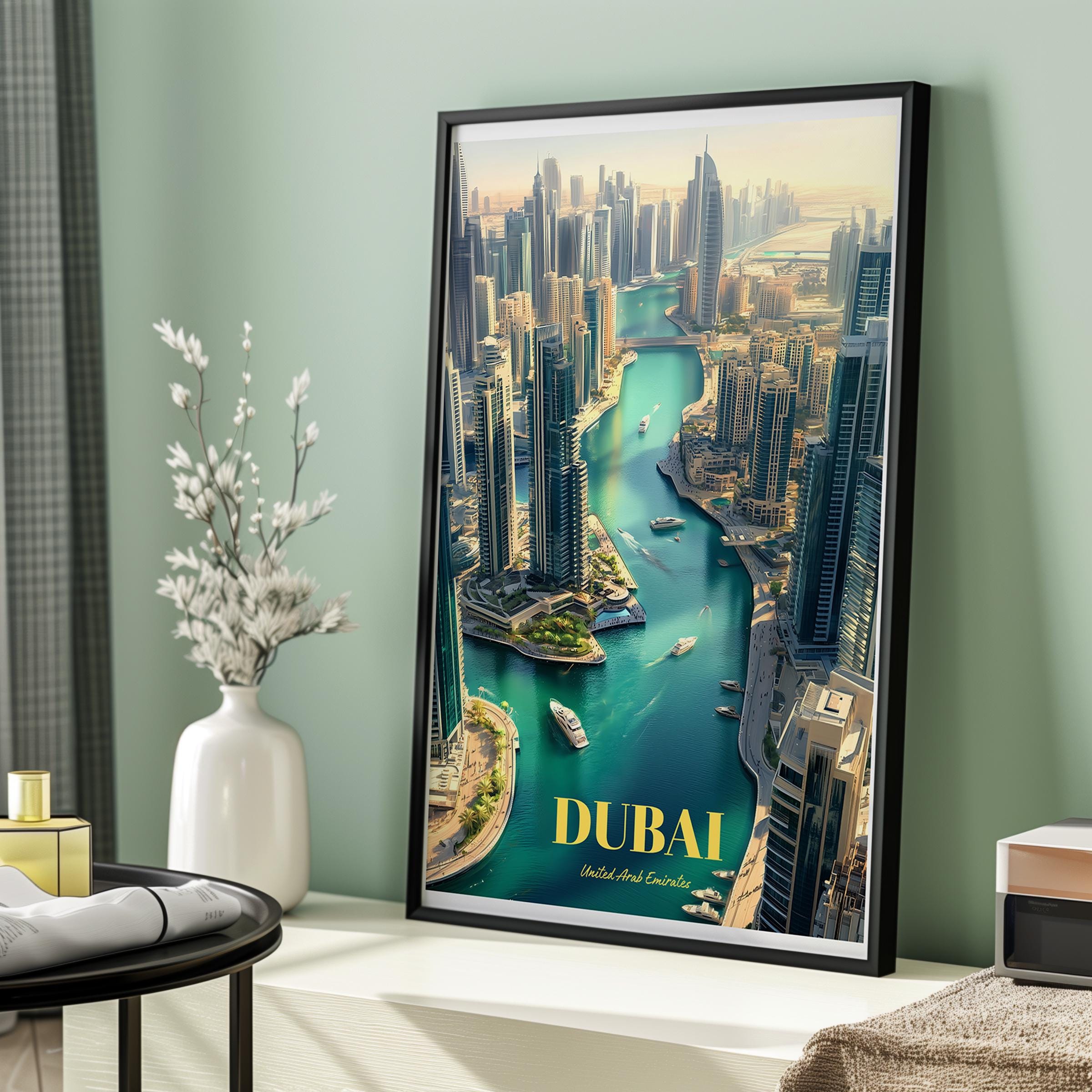 Dubai Travel Printable Poster, United Arab Emirates Poster, Cityscape ...