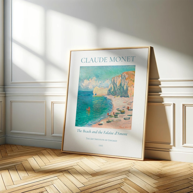Claude Monet Art Print, the Beach and the Falaise D'amont, Monet ...