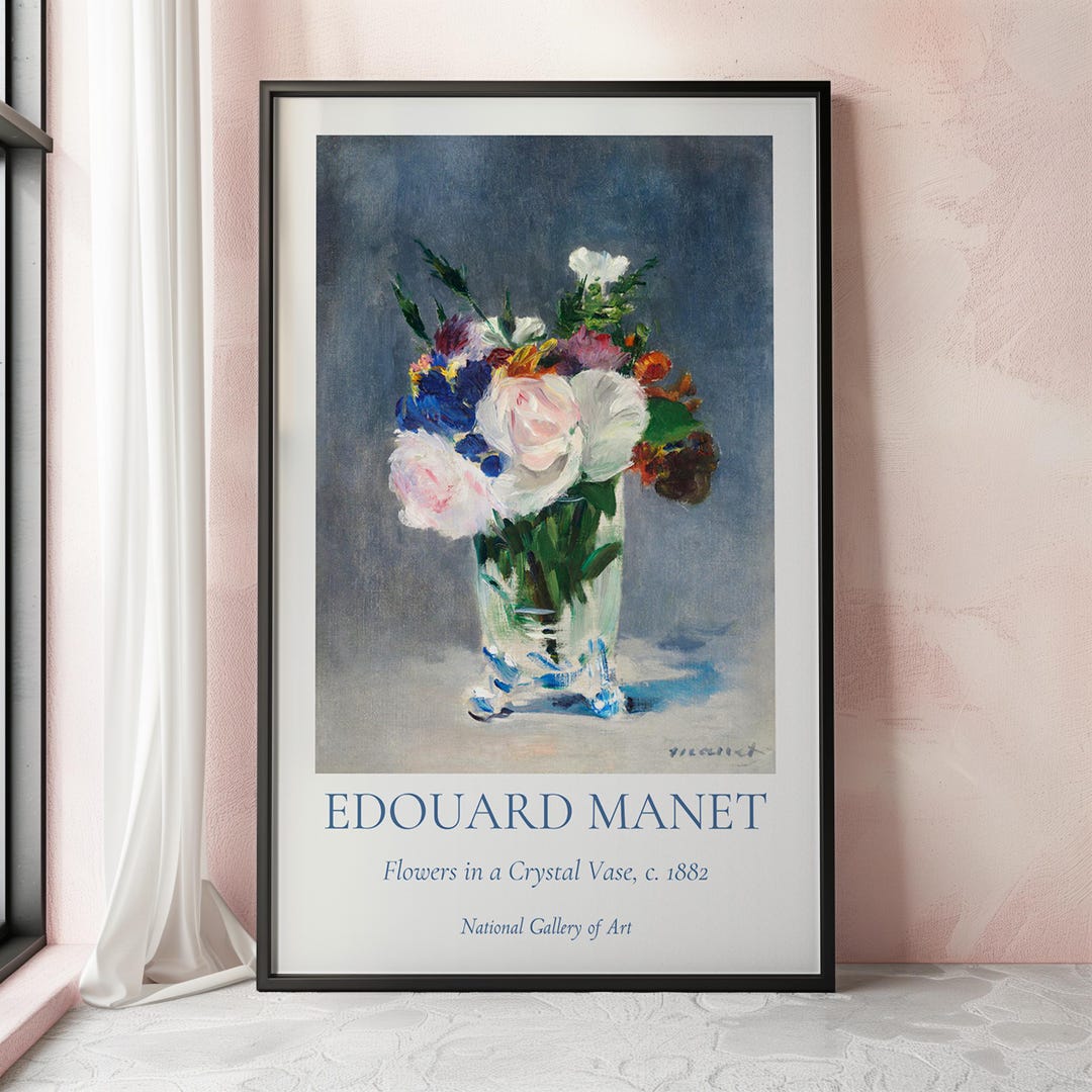 Edouard Manet Print, Flowers in a Crystal Vase, Edouard Manet Poster ...