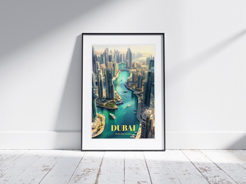 Dubai Travel Printable Poster, United Arab Emirates Poster, Cityscape ...
