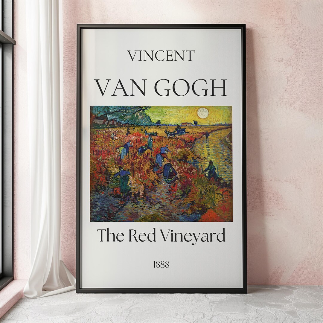 Van Gogh Art Print, the Red Vineyard, Van Gogh Exhibition Poster, Van ...