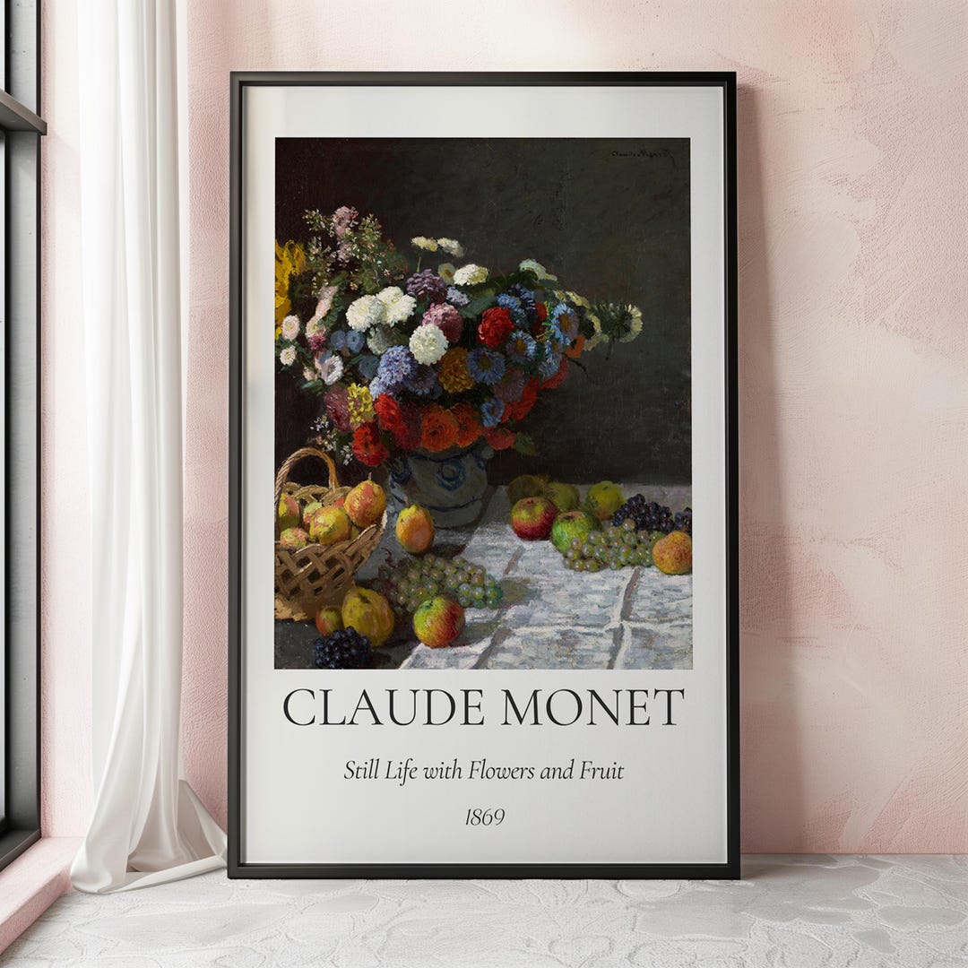 Claude Monet Art Print, Still Life With Flowers and Fruit, Monet ...