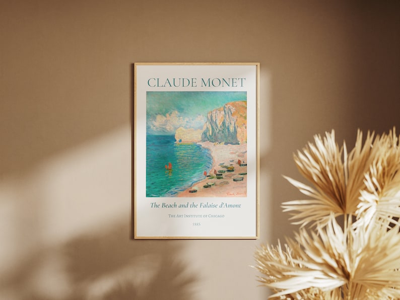 Claude Monet Art Print, the Beach and the Falaise D'amont, Monet ...