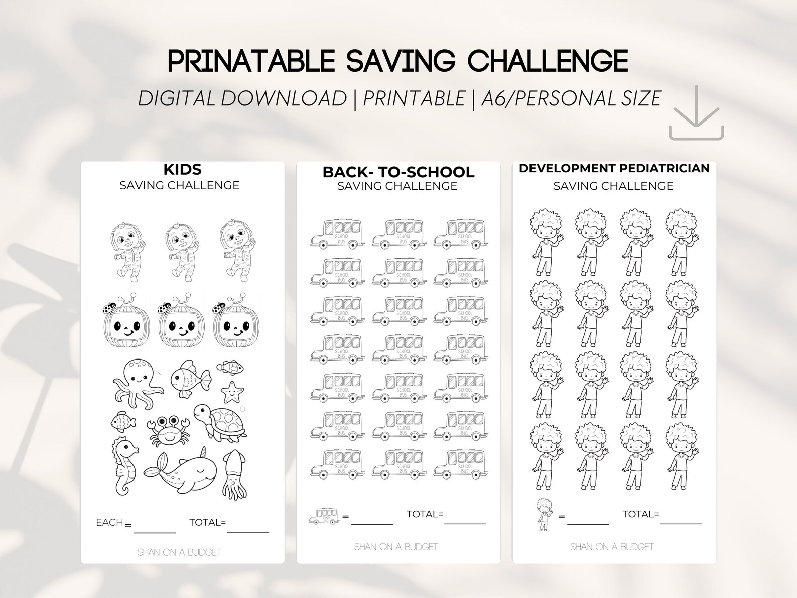 Printable Kids Saving Challenges A6 Size Digital Download - Etsy