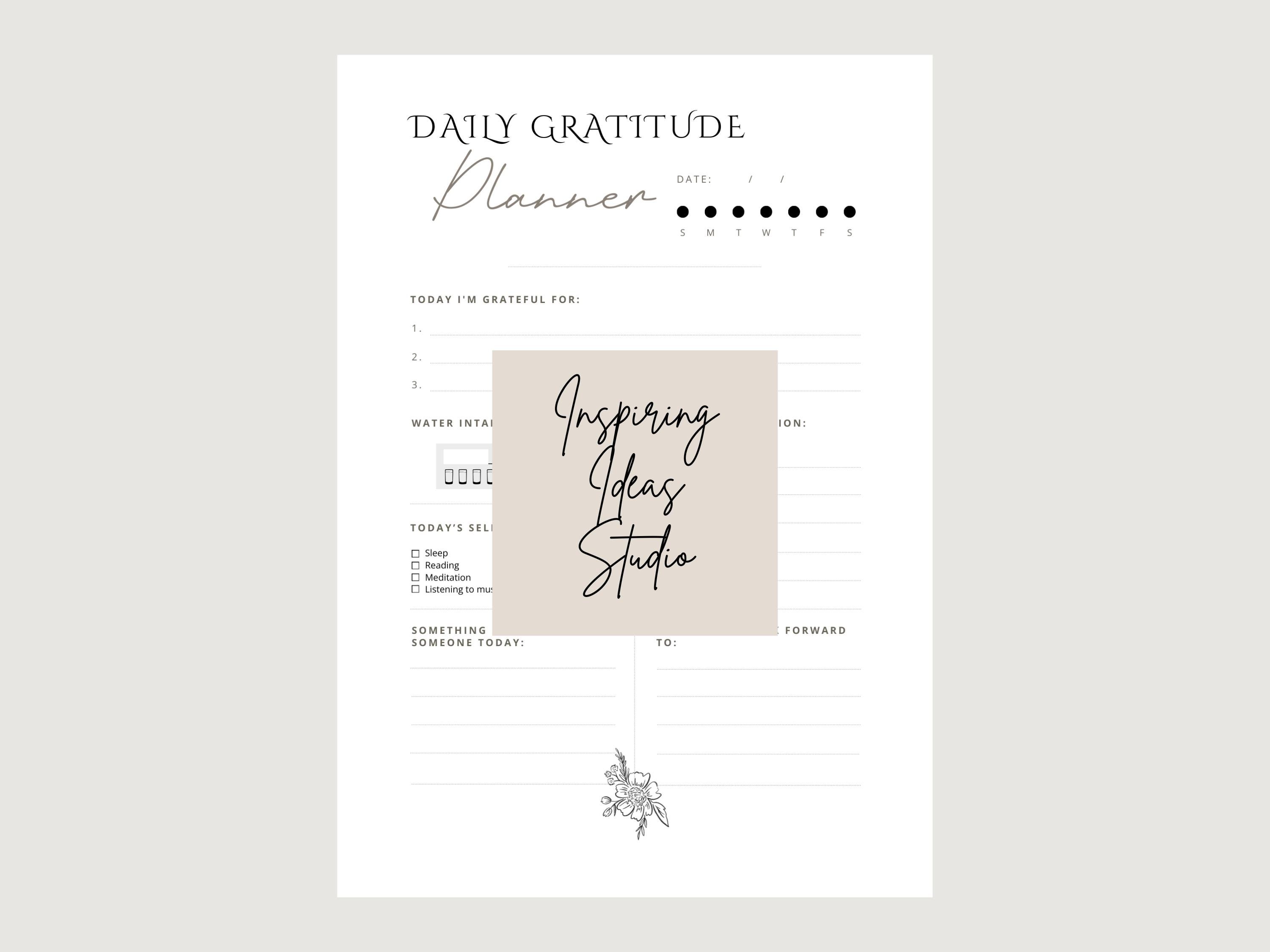Daily Gratitude Planner Printable | Self Care Routine | Affirmations ...