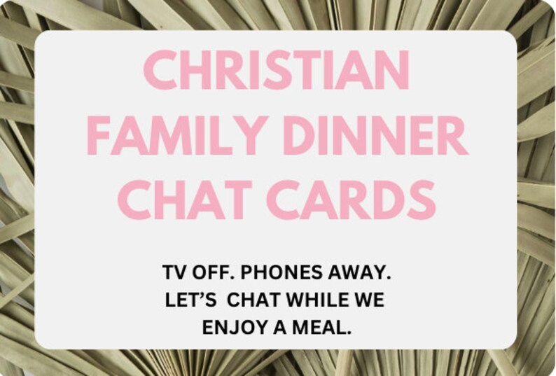 Christian Family Dinner Chat Cards - Etsy