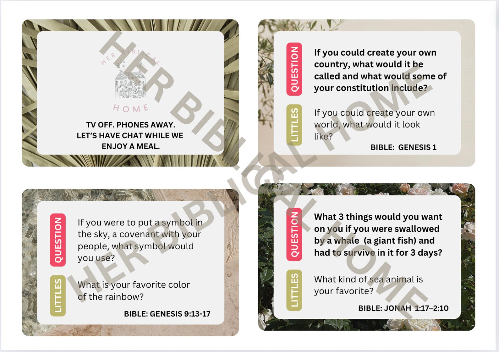 Christian Family Dinner Chat Cards - Etsy
