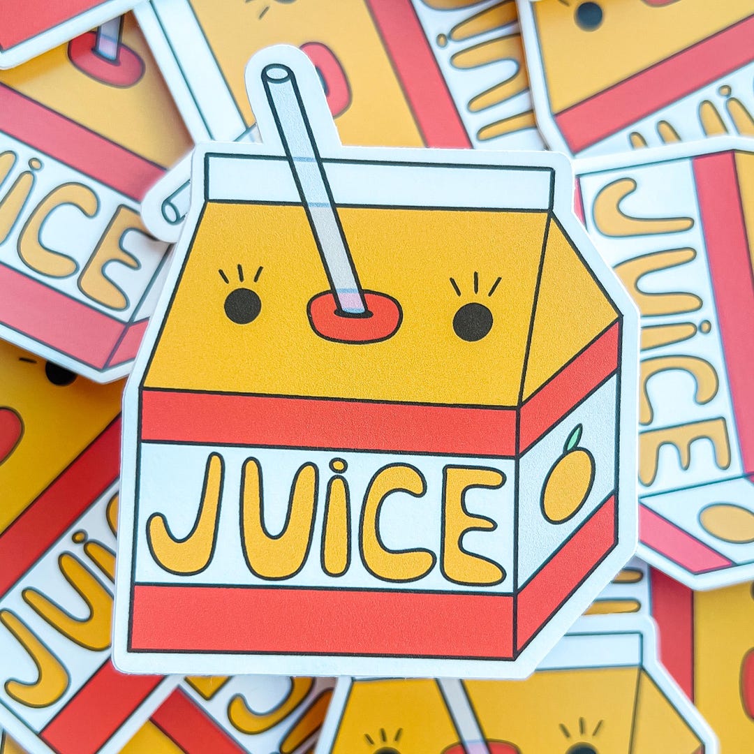 Orange Juice Sticker | Vinyl 3" Sticker - Etsy