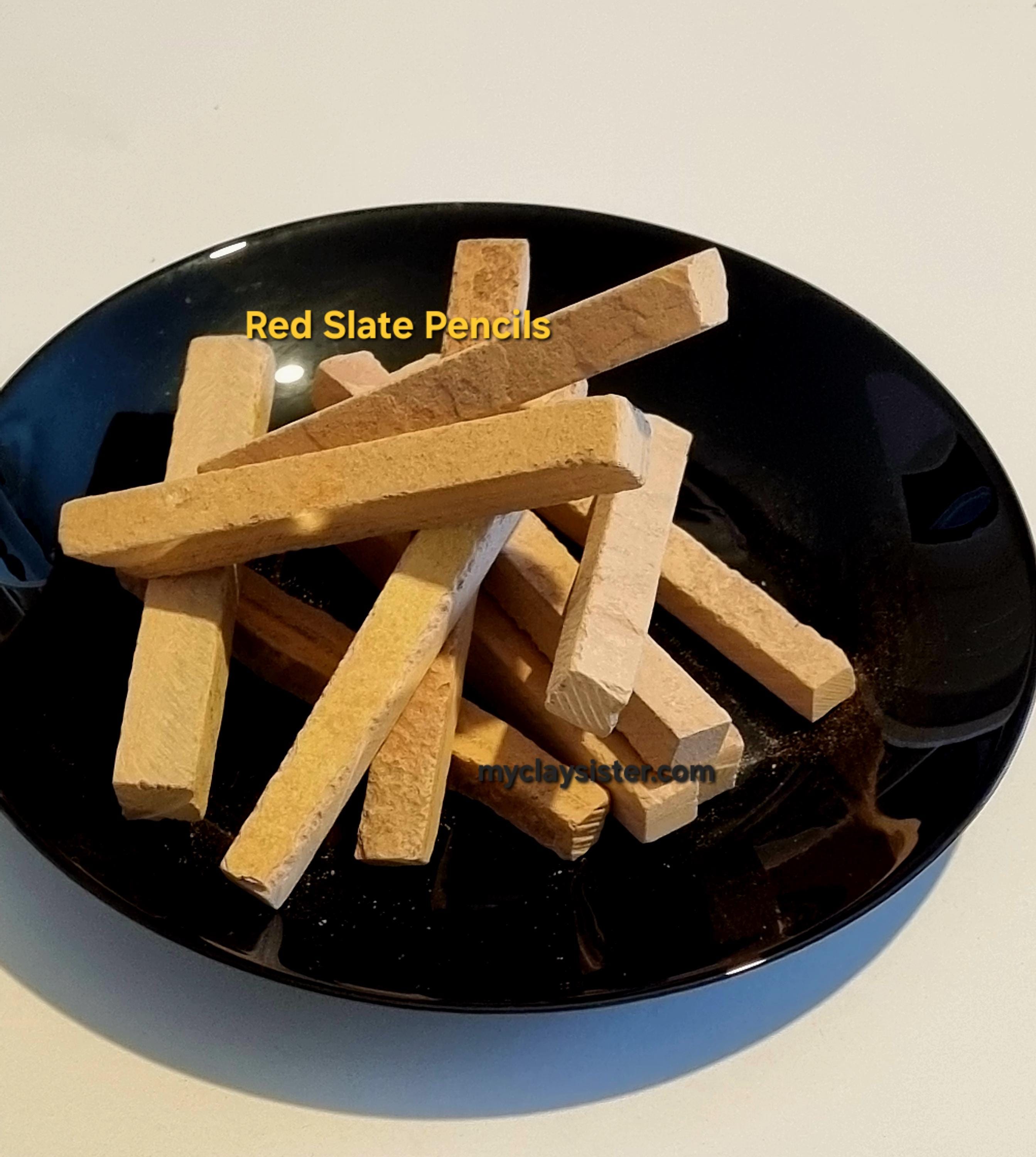 Natural Red Shale Stone Writing Pencils For Drawing Natural Red Slate ...