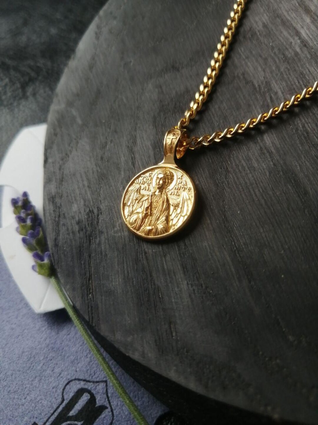 Orthodox Pectoral Round Icon Pendant Guardian Angel Christian Jewerly ...