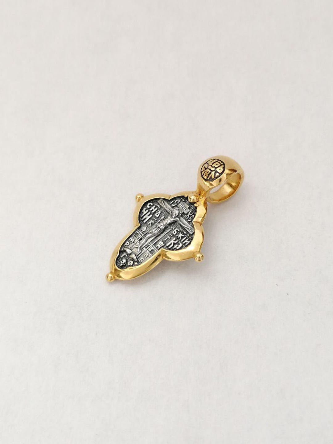 Guardian Angel Silver Orthodox Cross Pendant for Kids, Religious Charm ...