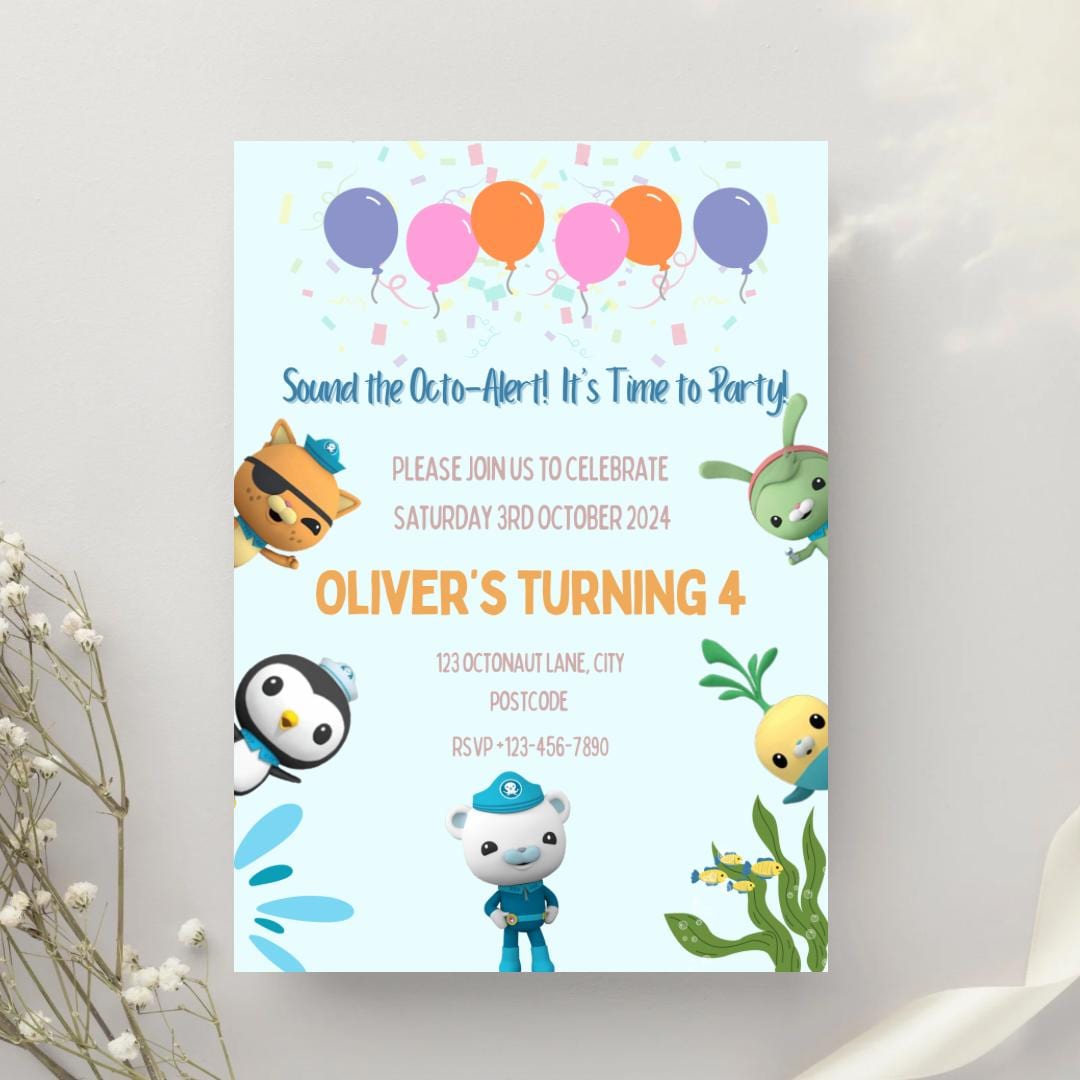 Editable Octonauts Electronic Invitation Template, Octonauts Birthday ...