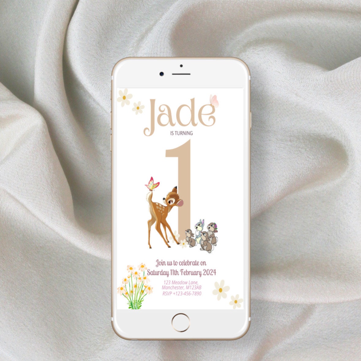 Bambi 1st Birthday Invitation Template. Bambi and Friends Birthday ...