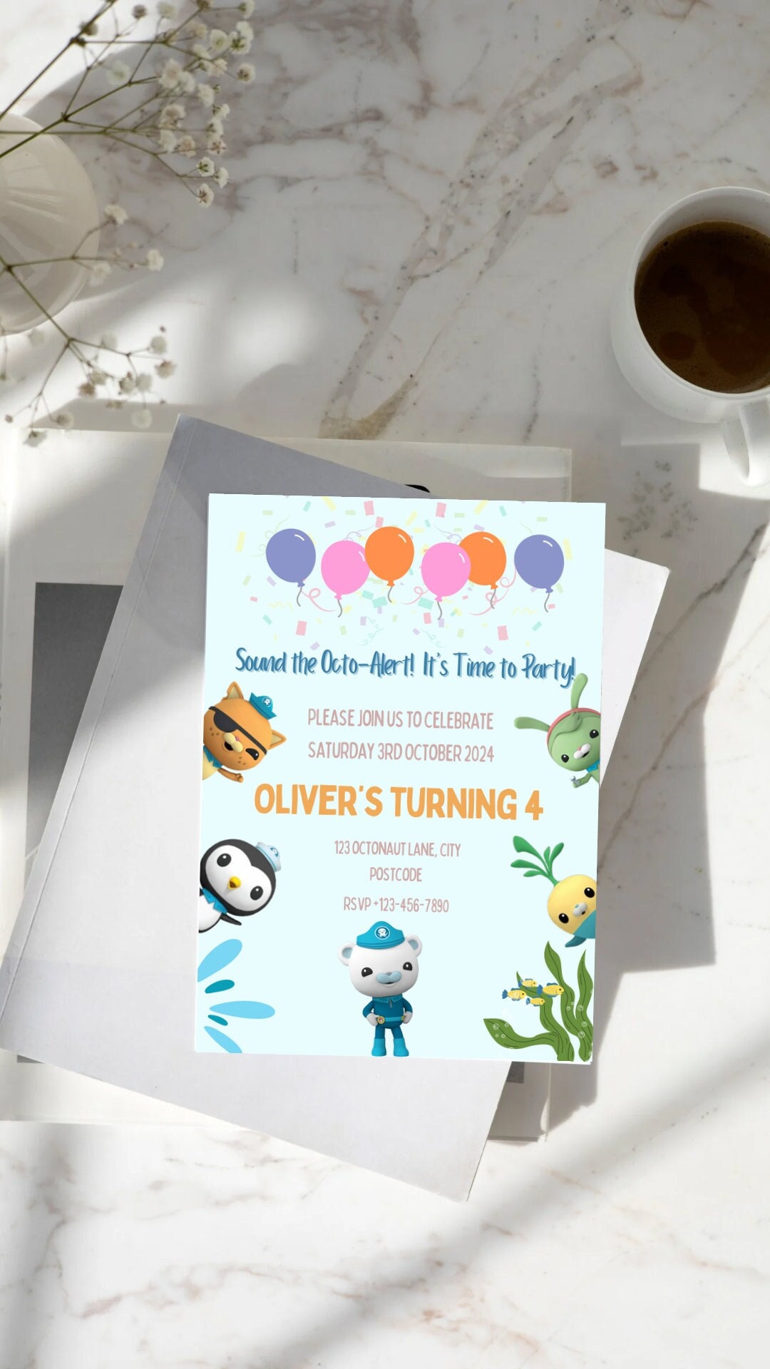 Editable Octonauts Electronic Invitation Template, Octonauts Birthday ...