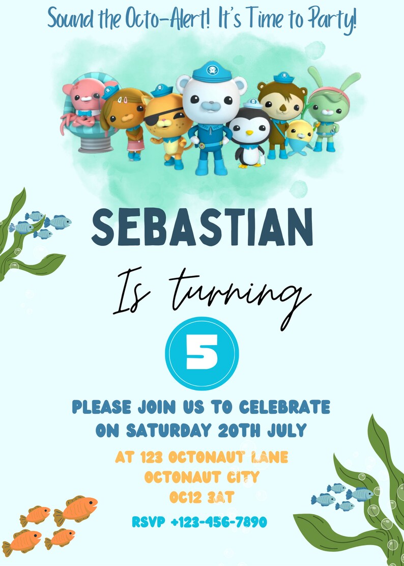 Personalised Editable Octonauts Electronic Invitation Template ...