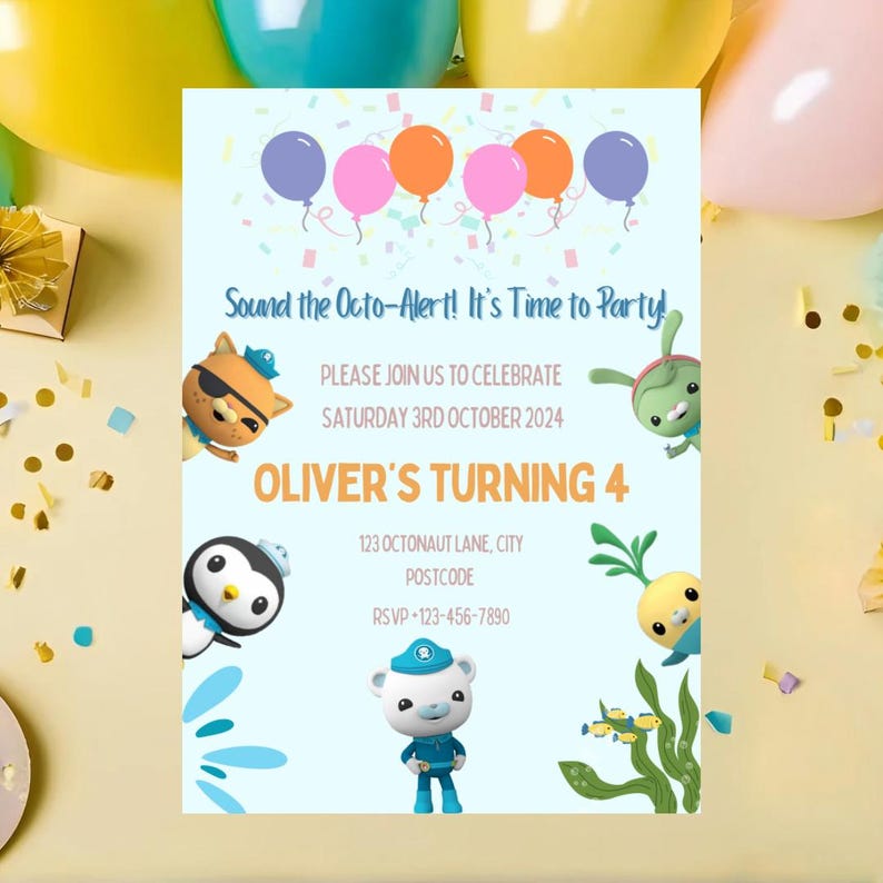 Editable Octonauts Electronic Invitation Template, Octonauts Birthday ...