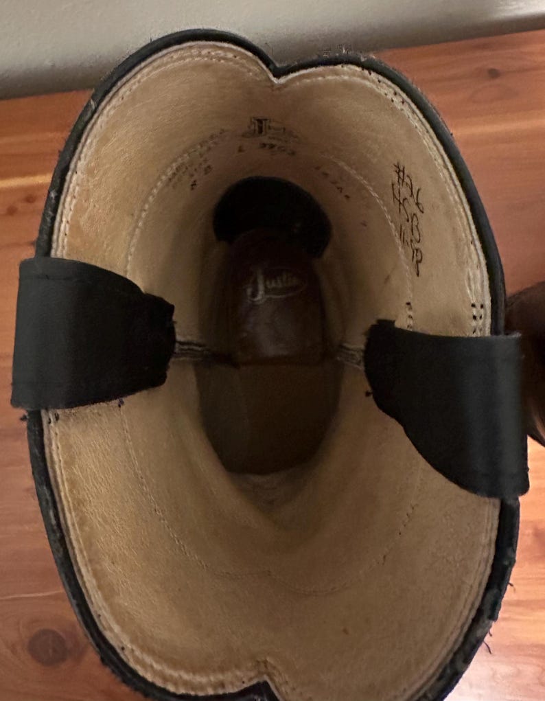 Justin Roper Classic Style Boots Black Womens Size 8 Good Condition ...