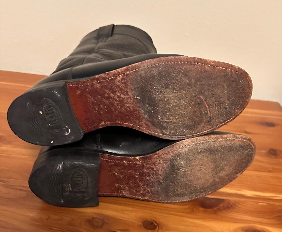 Justin Roper Classic Style Boots Black Womens Size 8 Good Condition ...