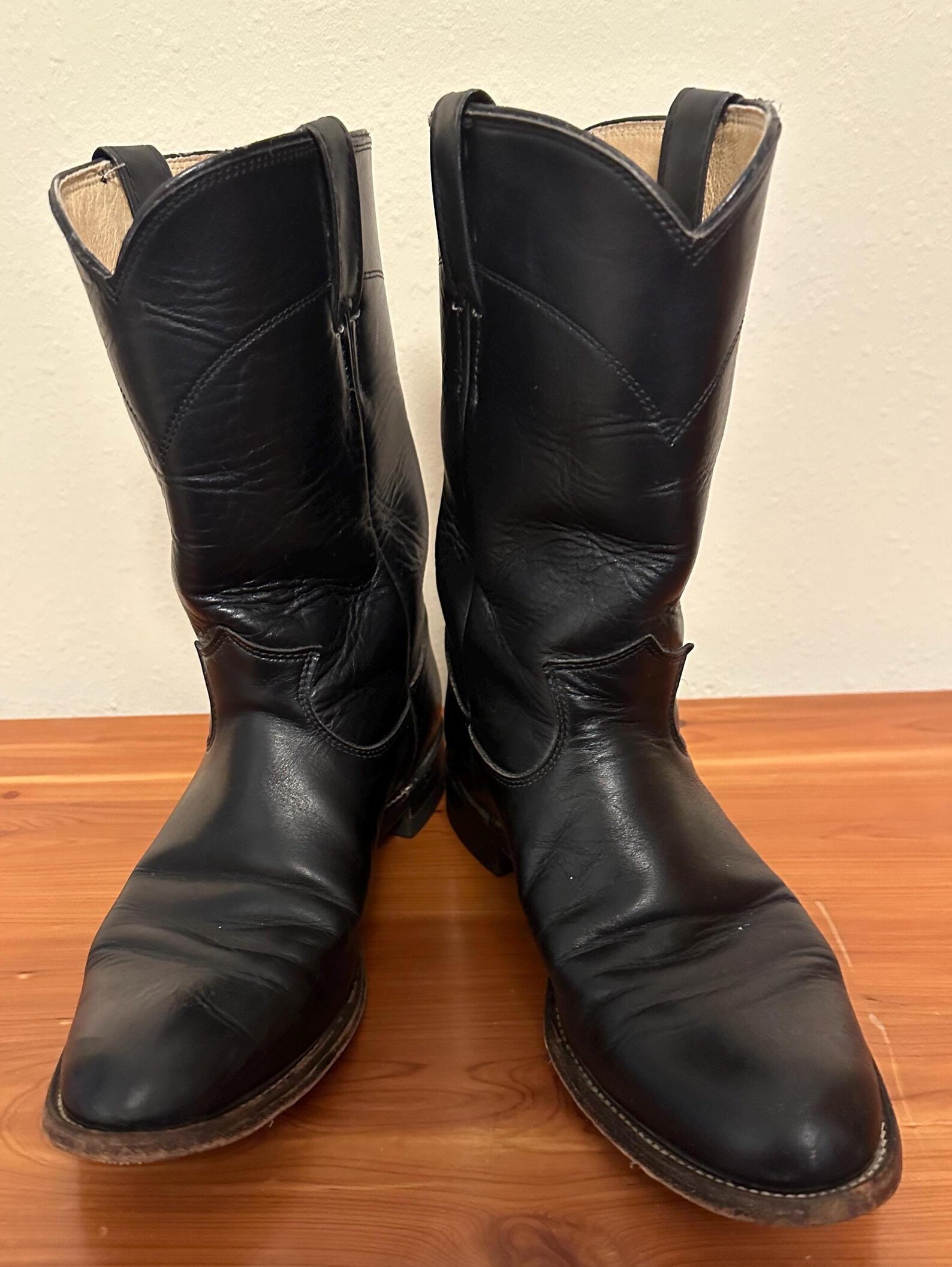 Justin Roper Classic Style Boots Black Womens Size 8 Good Condition ...