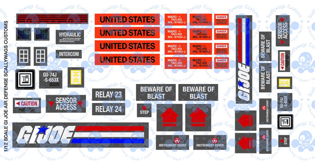 1:12 Scale GI Joe Air Defense Decals - Etsy