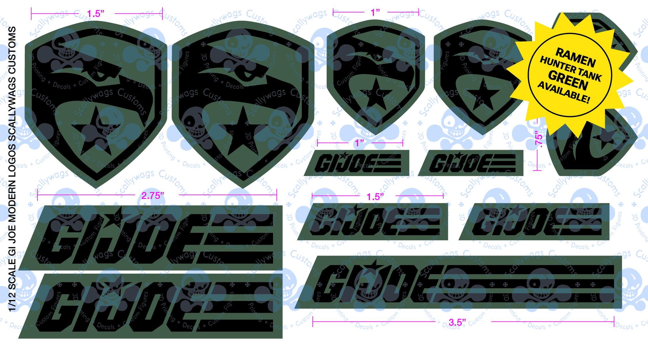 1:12 Scale GI Joe Modern Logos Decals - Etsy