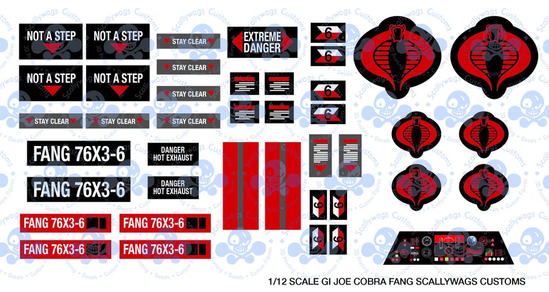 1:12 Scale GI Joe Cobra Fang Decals - Etsy